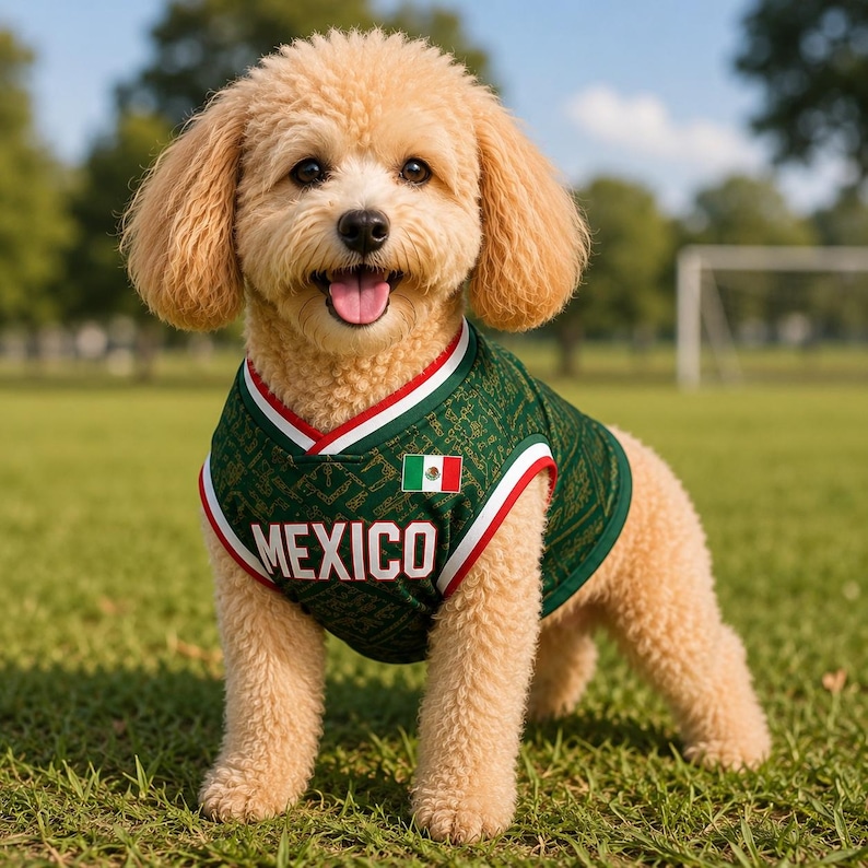 Personalized Mexico Pet Soccer Jersey, Custom Dog Cat Football Shirt ...