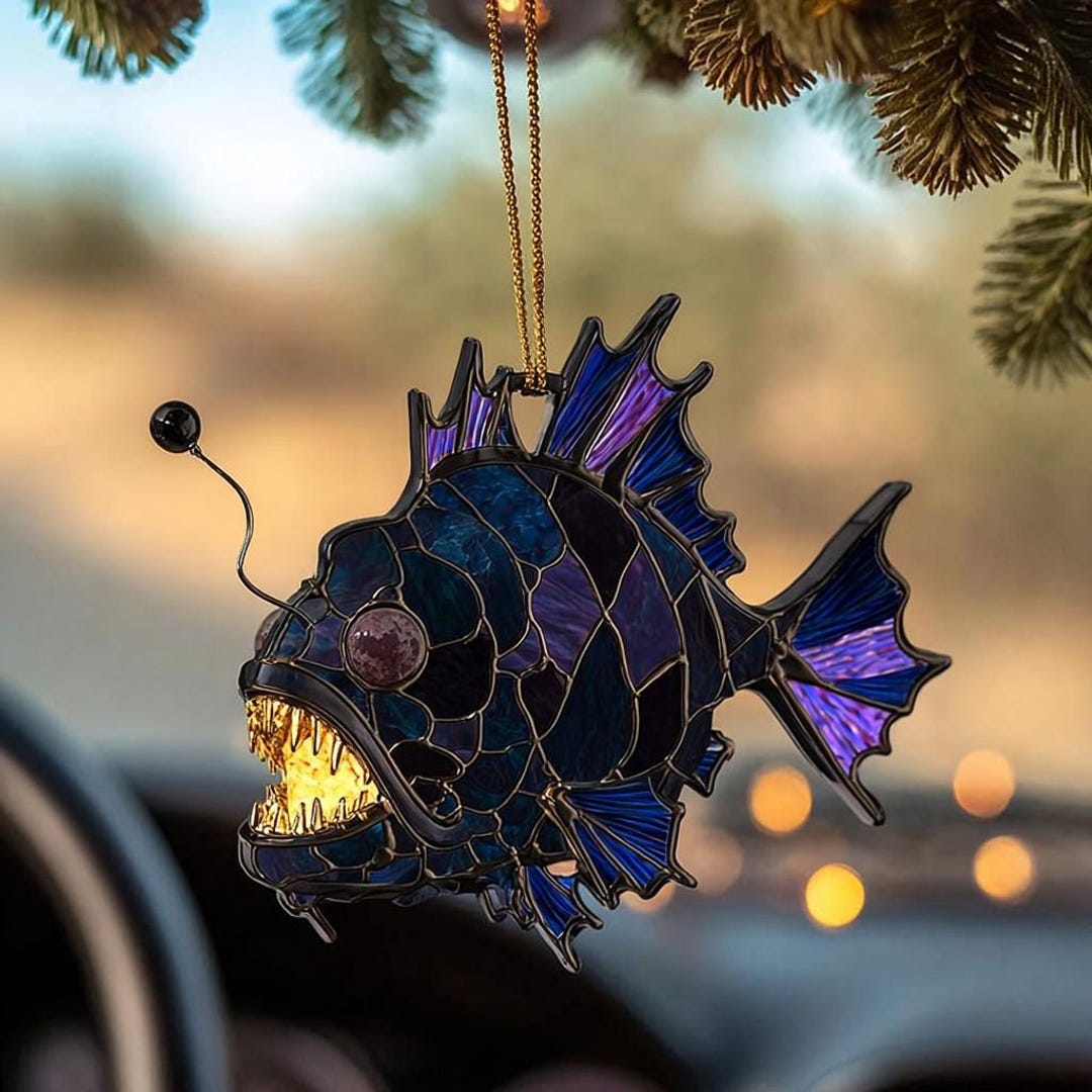 Angler Fish Car Ornament: Deep Ocean Decor, Sea Monster Gift - Etsy