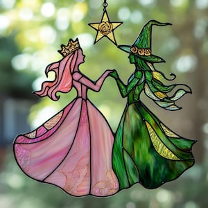 Wicked Musical Suncatcher: Elphaba and Glinda Besties Window Hanging - Etsy