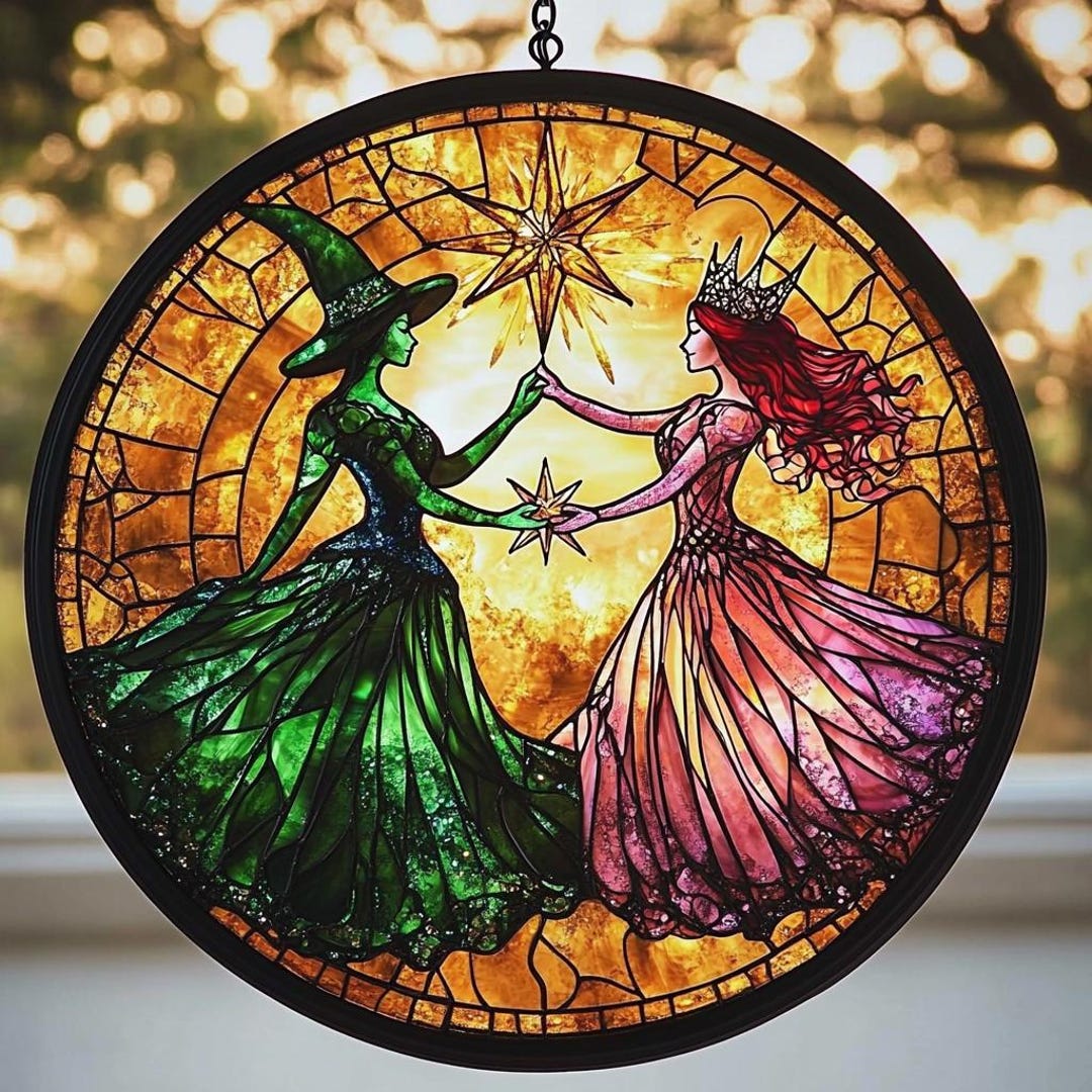 Elphaba and Glinda Besties Acrylic Suncatcher Ornament, Witches of Oz ...