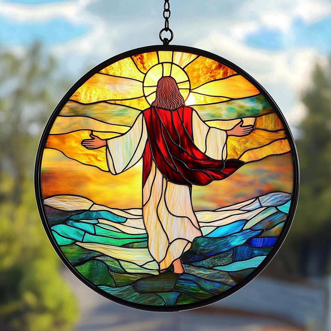 Jesus Christ Stained Glass Suncatcher: Christian Home Decor - Etsy