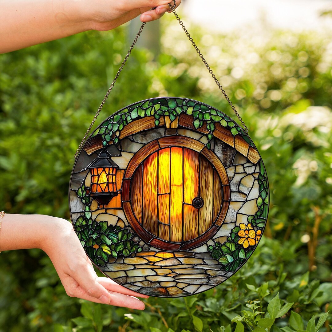 The Shire Hobbit Acrylic Suncatcher Ornament, Stained Glass Movie 2D ...