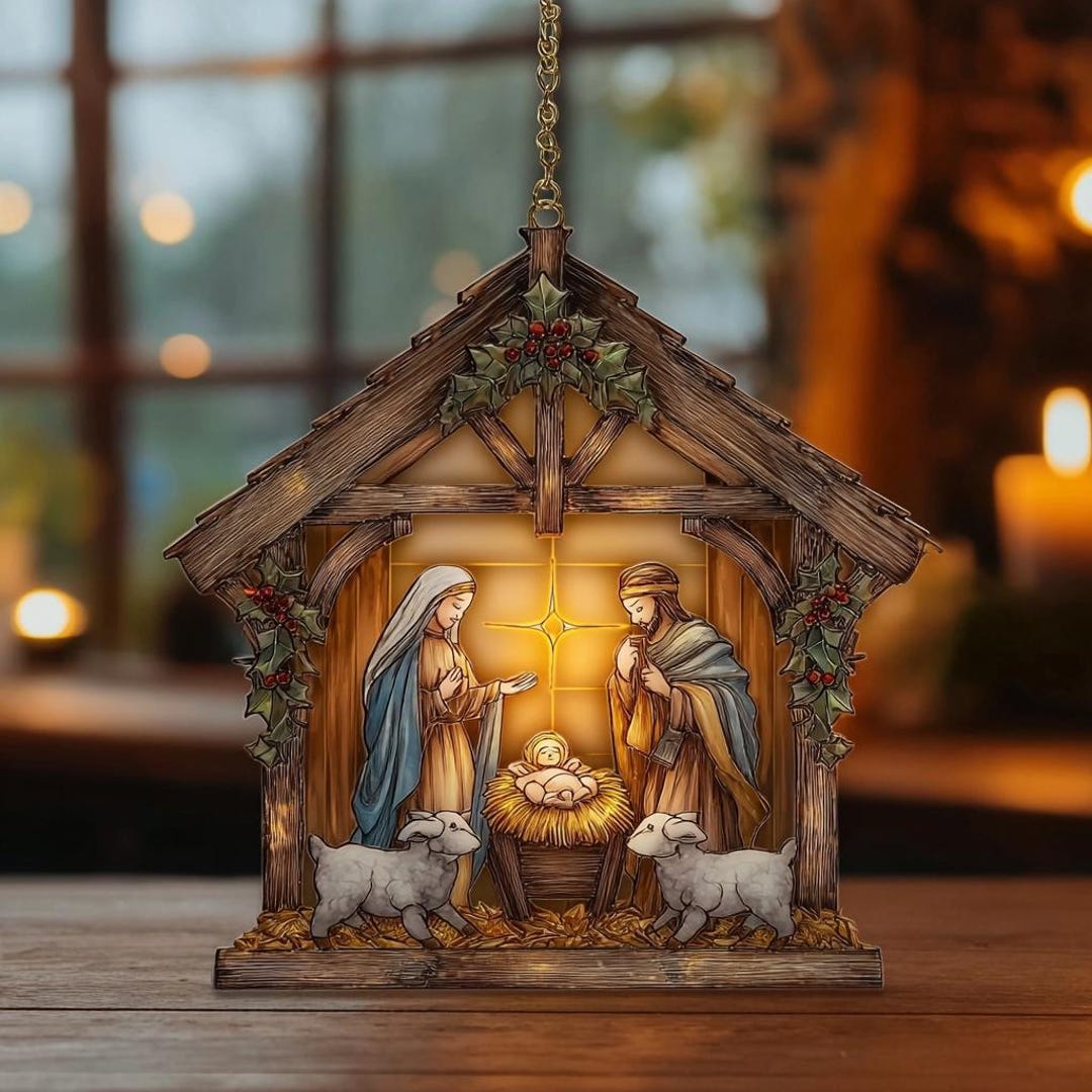 Nativity Scene Wooden Block, Holy Family Christian Decor - Etsy