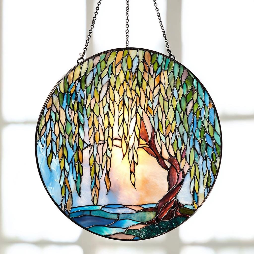 Willow Tree Stained Glass Suncatcher: Anniversary Gift, Unique Keepsake ...