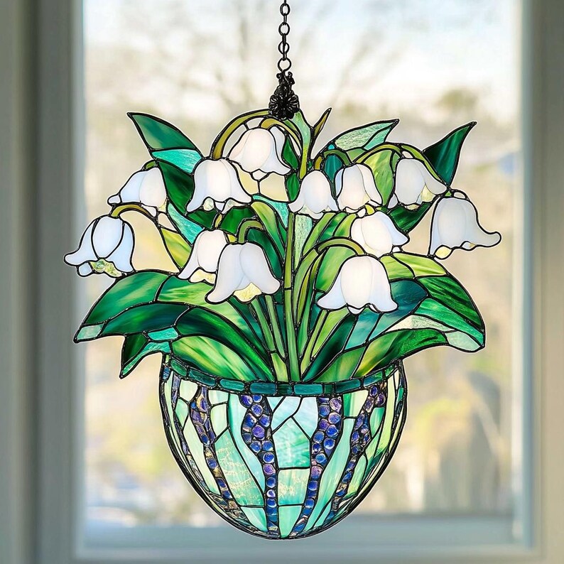 Lily of the Valley Suncatcher: Faux Stained Glass Window Hanging - Etsy