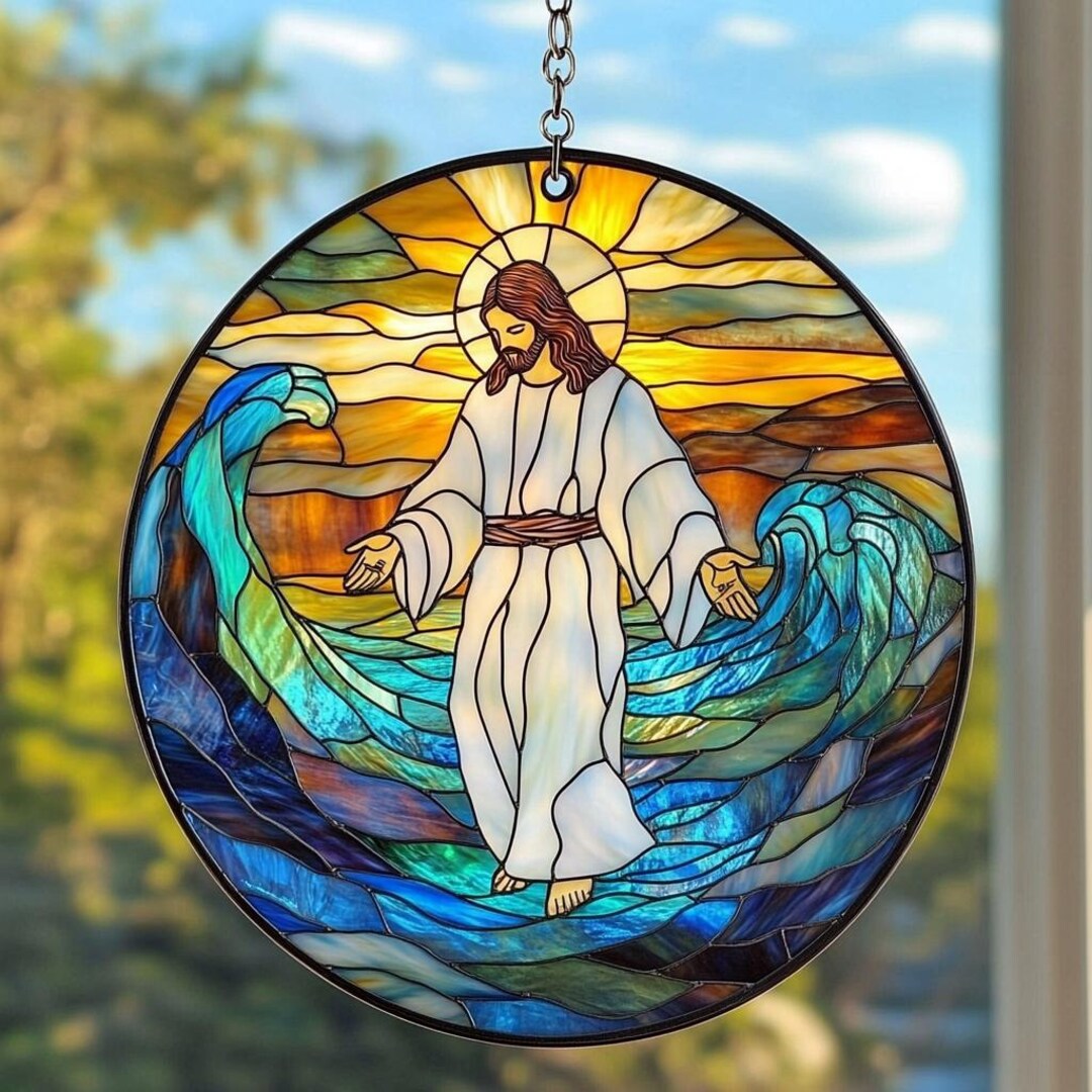 Jesus Christ Stained Glass Suncatcher: Christian Home Decor - Etsy
