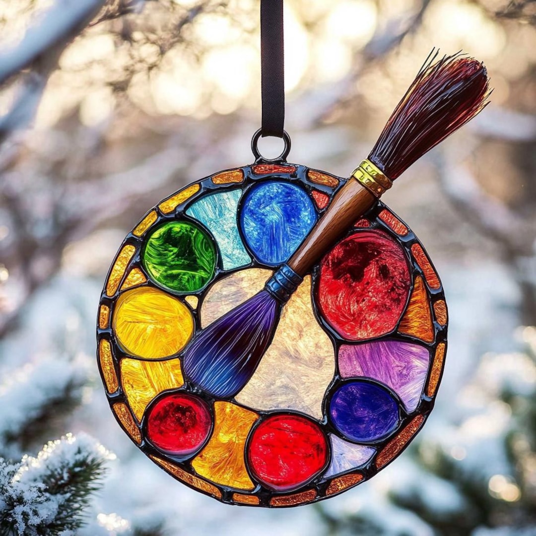 Acrylic Paint Palette Suncatcher, Art Teacher Gift, Car Charm - Etsy UK