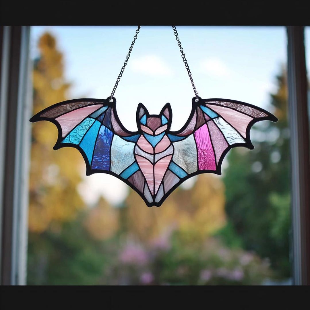 Transgender Pride Bat Suncatcher: LGBT Pride Window Ornament - Etsy