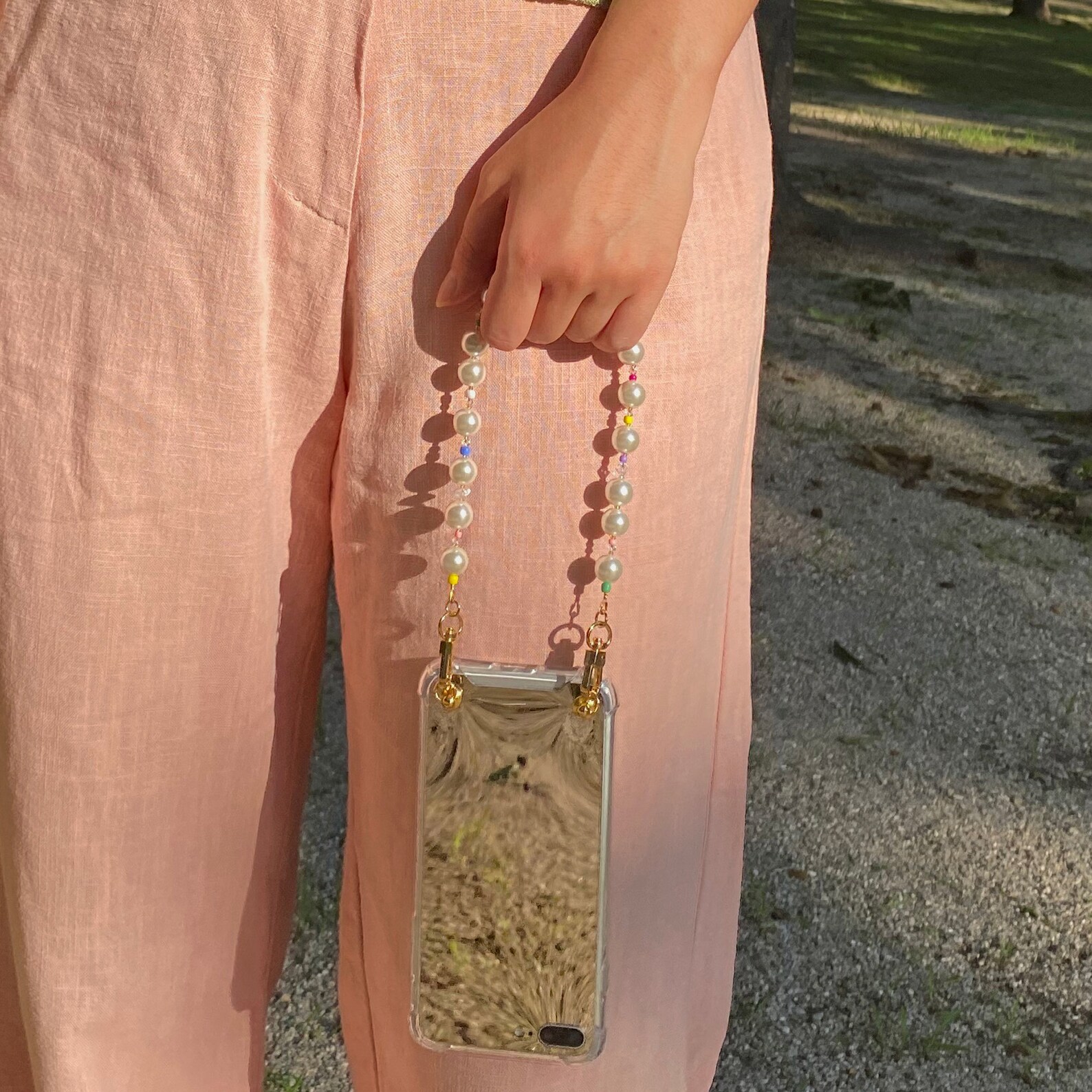 My Favorite Pearl Short Phone Strap Chain Phone Case - Etsy