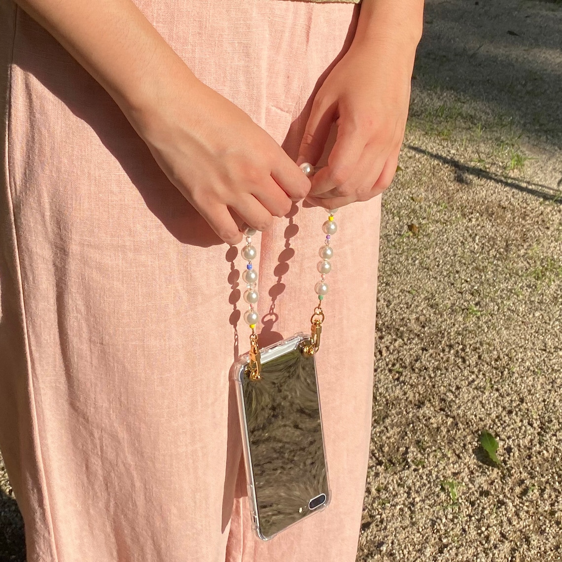 My Favorite Pearl Short Phone Strap Chain Phone Case | Etsy