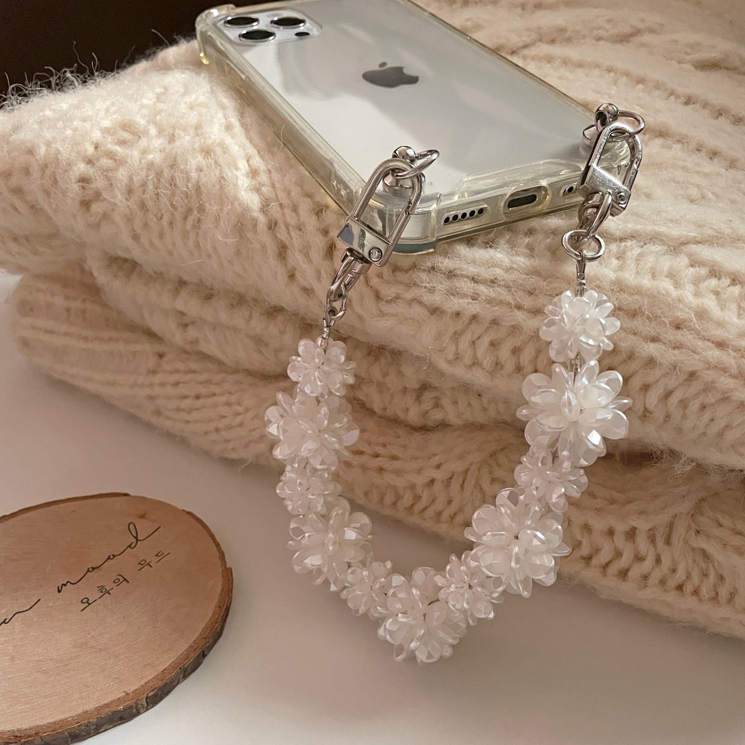 Pearl Snowball Phone Strap Chain Phone Case - Etsy