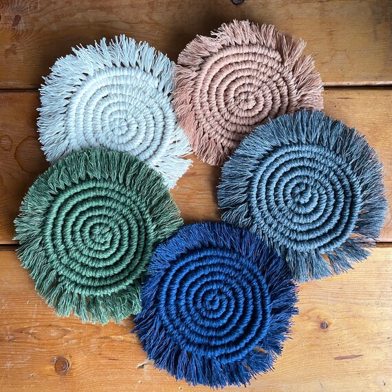 Macrame Coasters Handmade Gifts Boho Coaster Boho Home - Etsy