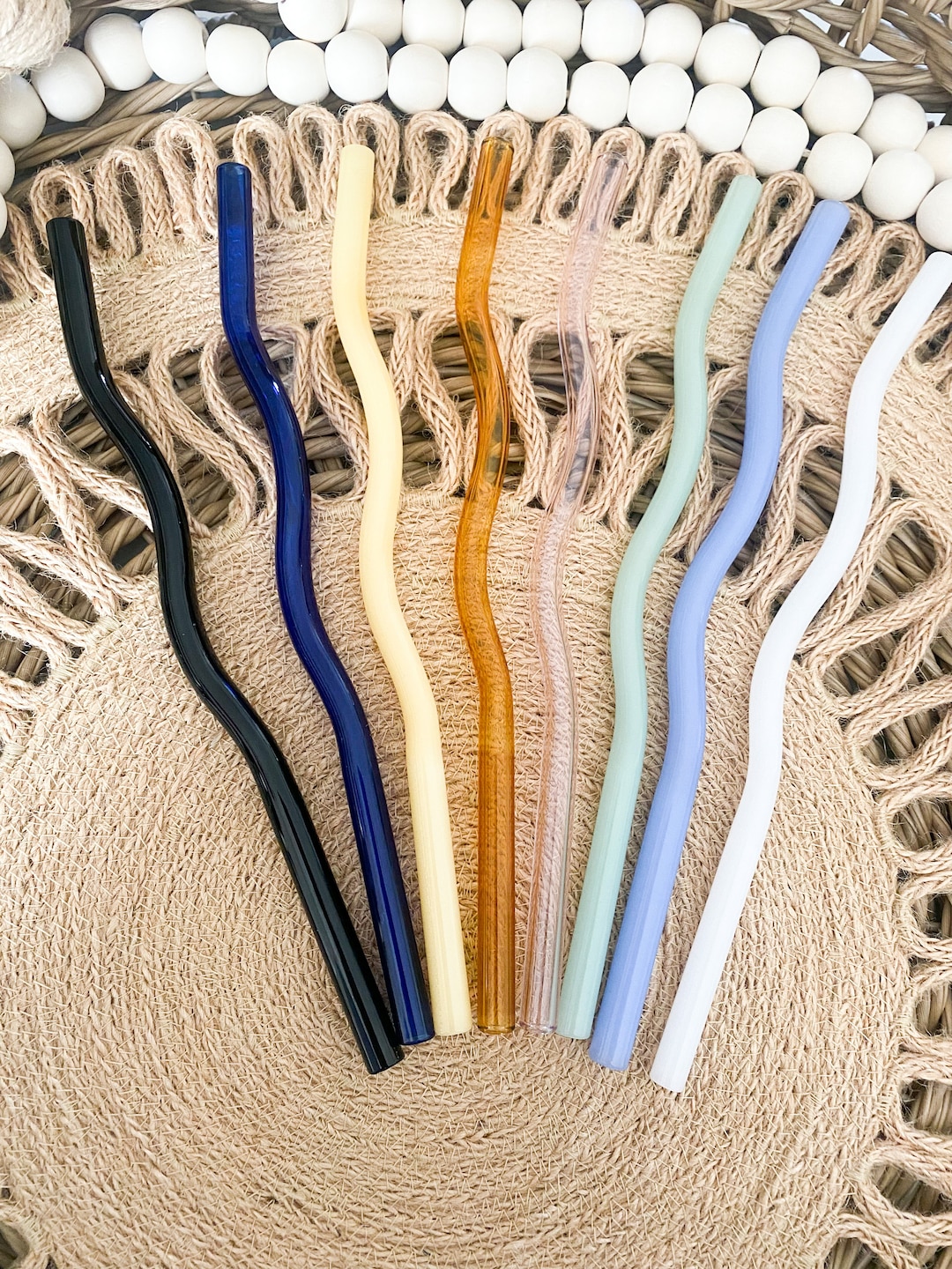 Colored Glass Straw Groovy Glass Straw Aesthetic Straw - Etsy