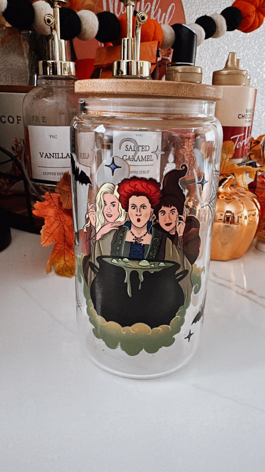 Hocus Pocus Coffee Cup Sanderson Sisters Halloween Glass - Etsy