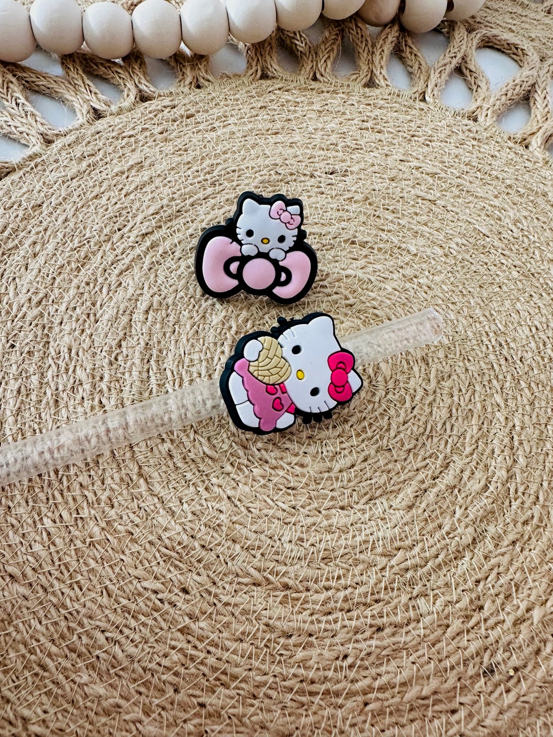HK Straw Charm Kitty Straw Charm Kawaii Kitty Straw Charm - Etsy