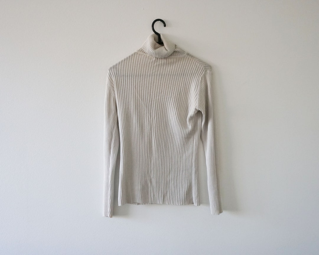 Vintage Steilmann Size 40 Turtleneck Sweater White Sweater Cotton ...