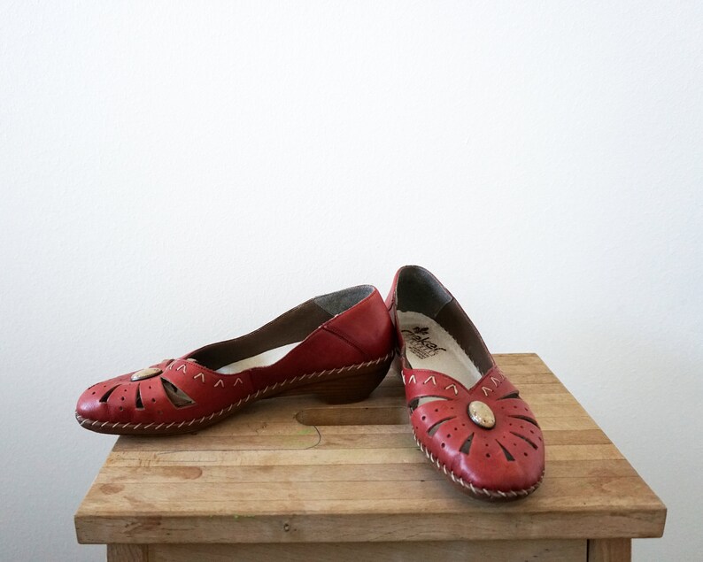 Vintage Red Leather Shoes - Etsy