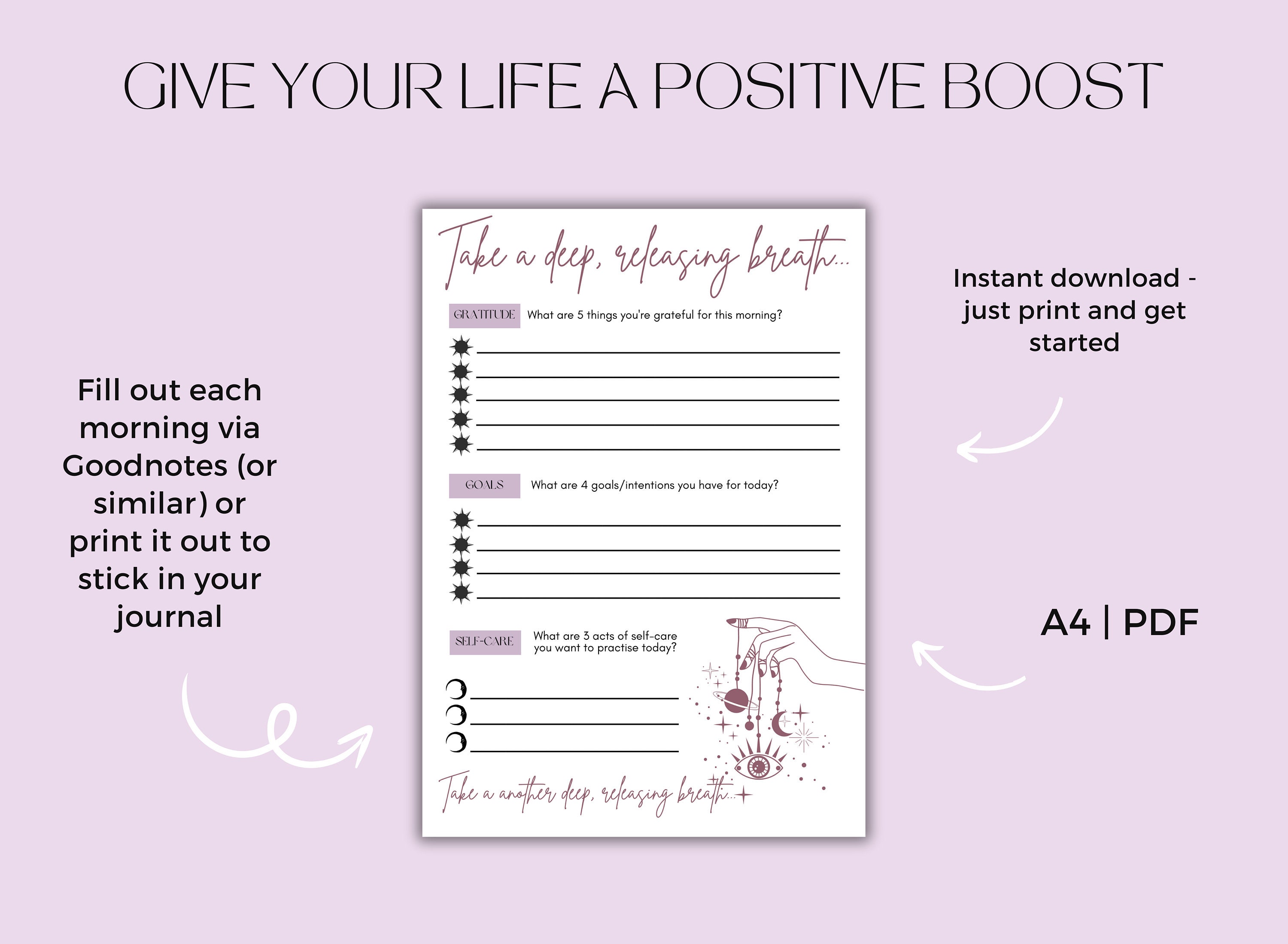 Positive Mindset Journal Printable | Mindset Planner | Digital Journal ...