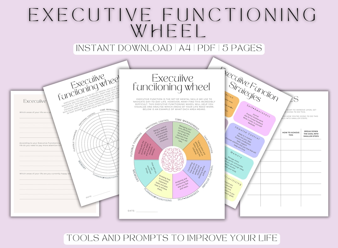 Executive Functioning Wheel, Printable Executive Function Strategies ...
