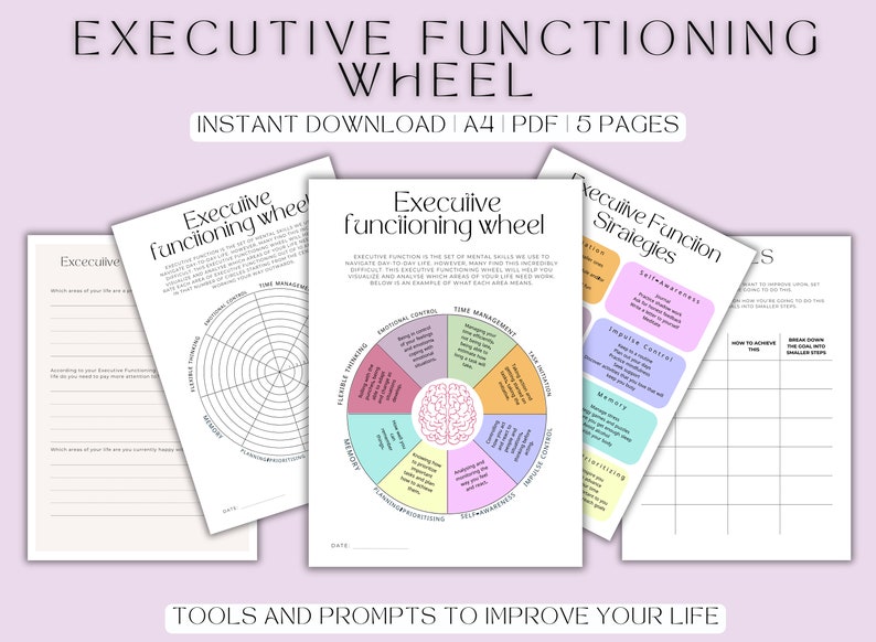 Executive Functioning Wheel, Printable Executive Function Strategies ...
