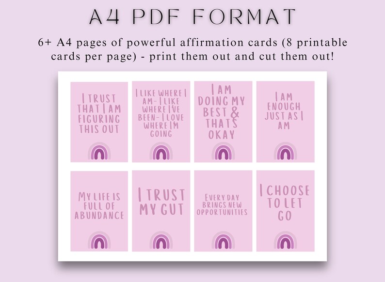 Affirmation Cards, Printable Positive Affirmation Cards, Digital ...