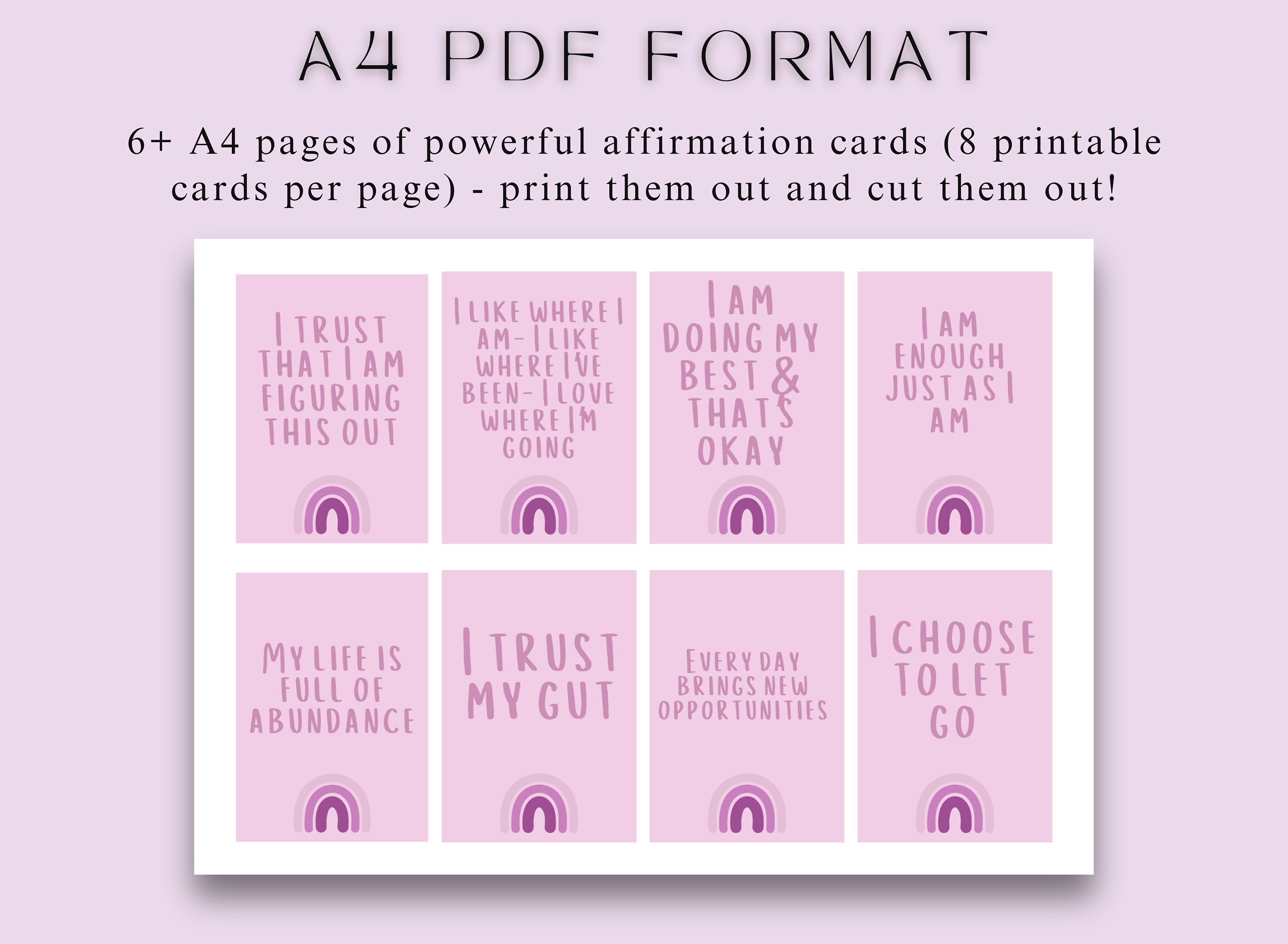 Affirmation Cards Printable Positive Affirmation Cards Digital