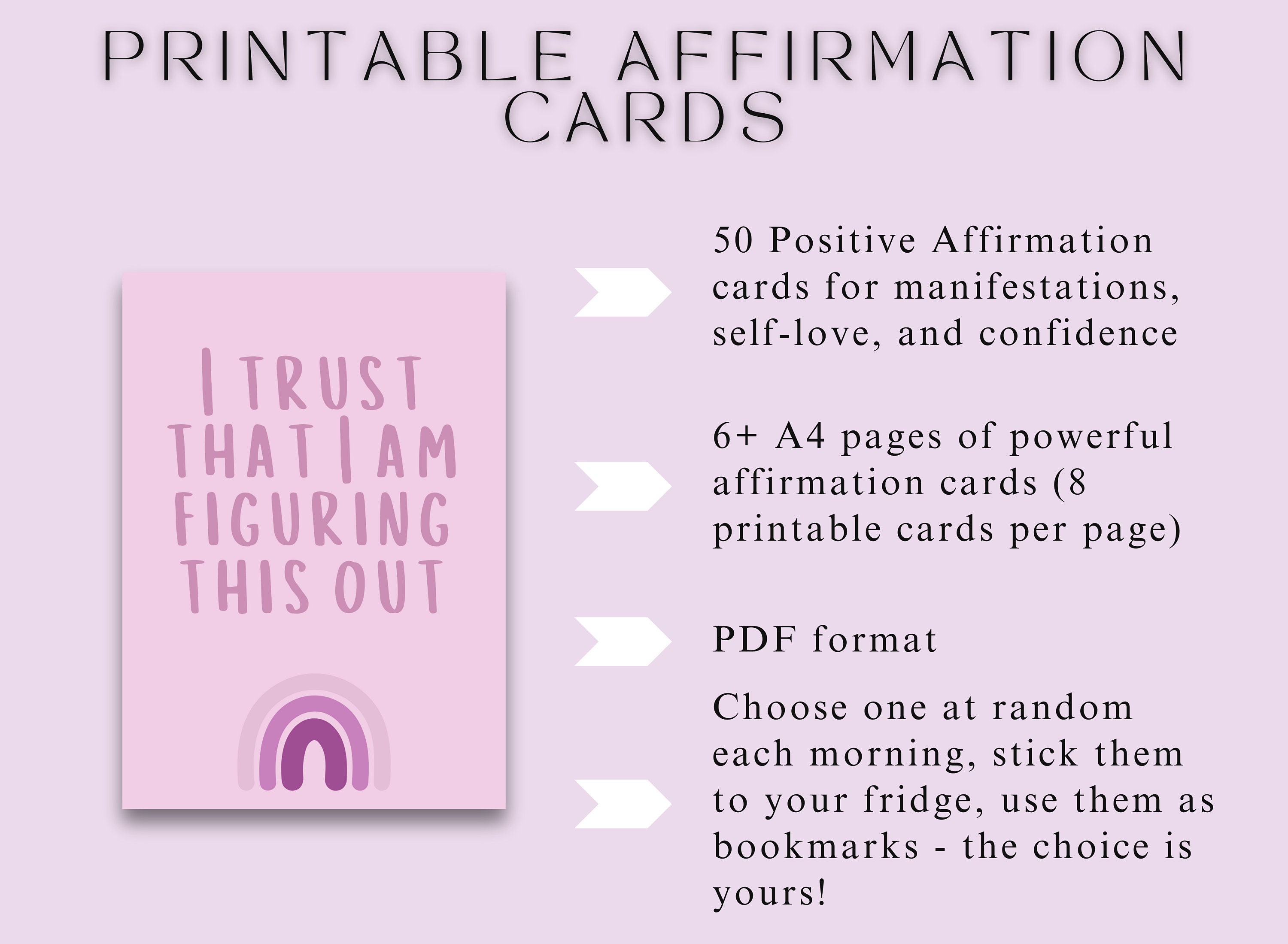 Affirmation Cards Printable Positive Affirmation Cards Digital