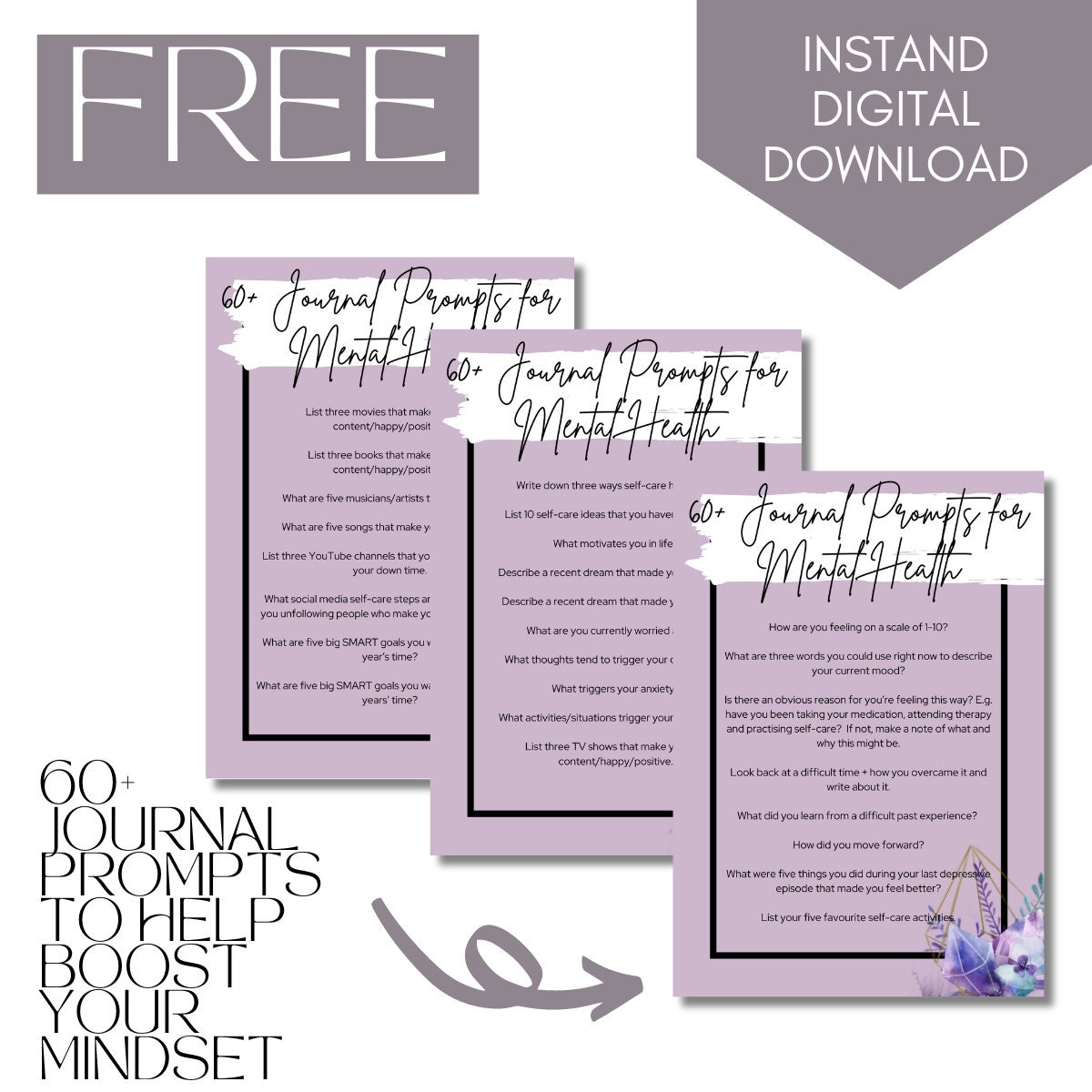 Positive Mindset Journal Printable Mindset Planner Digital Journal ...