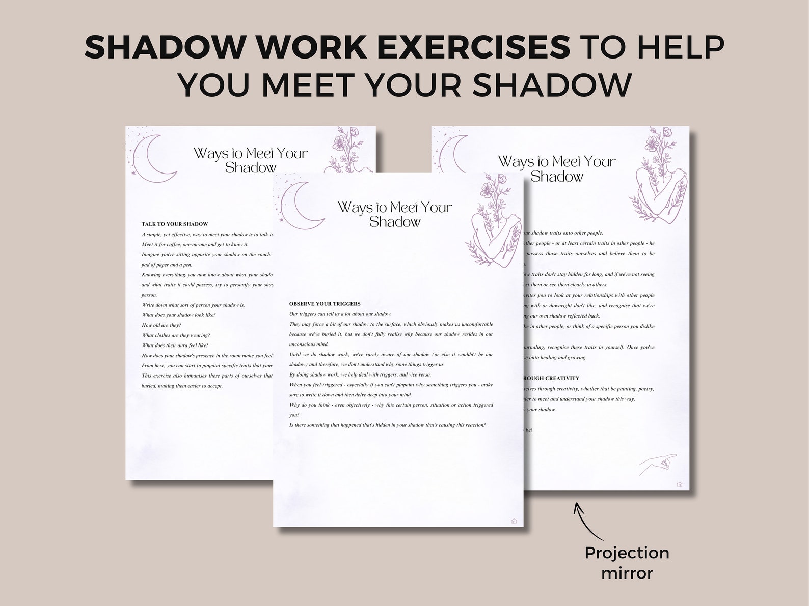 Digital Shadow Work Journal | Printable Shadow Work Workbook for ...