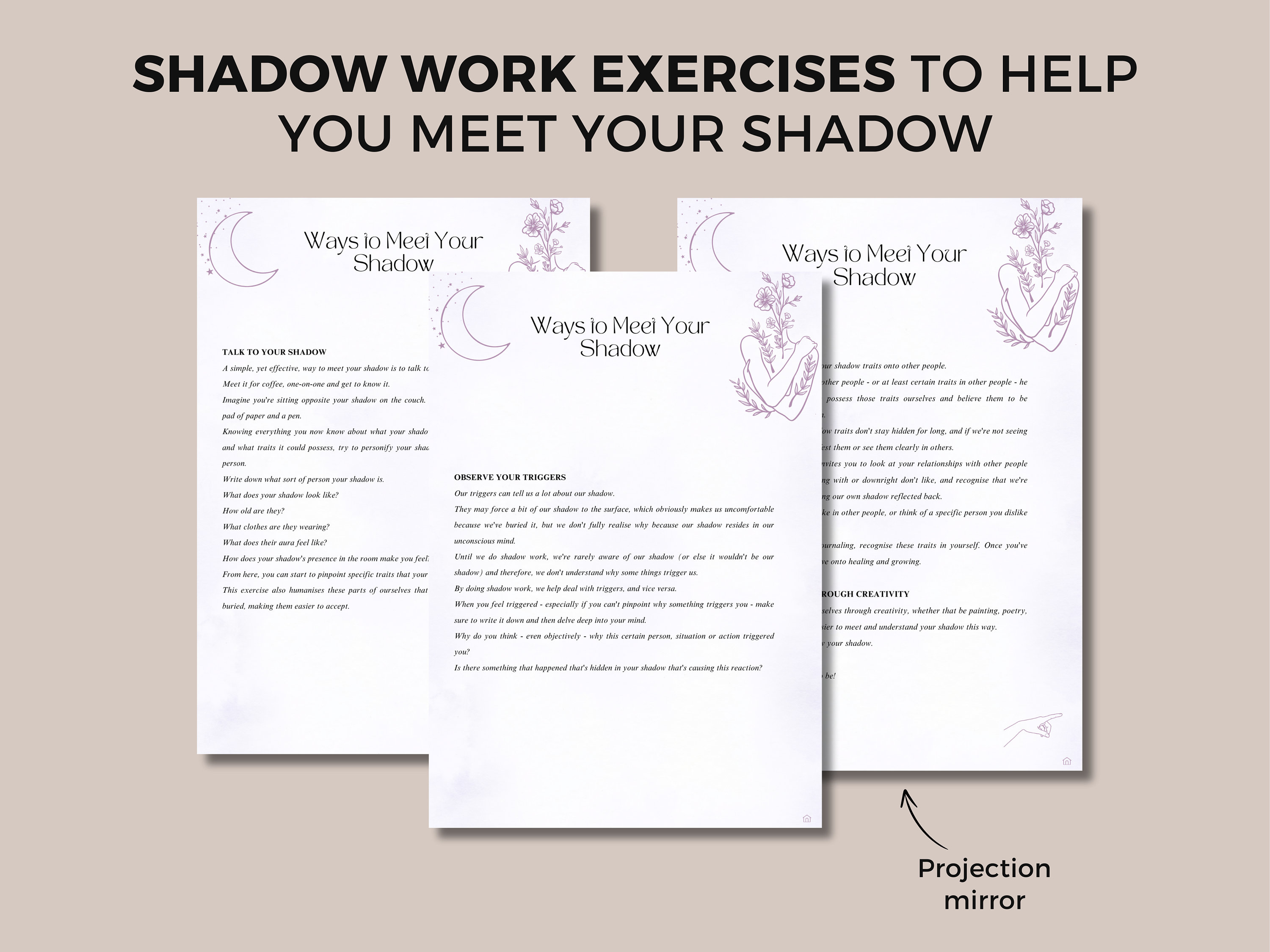 Digital Shadow Work Journal | Printable Shadow Work Workbook for ...
