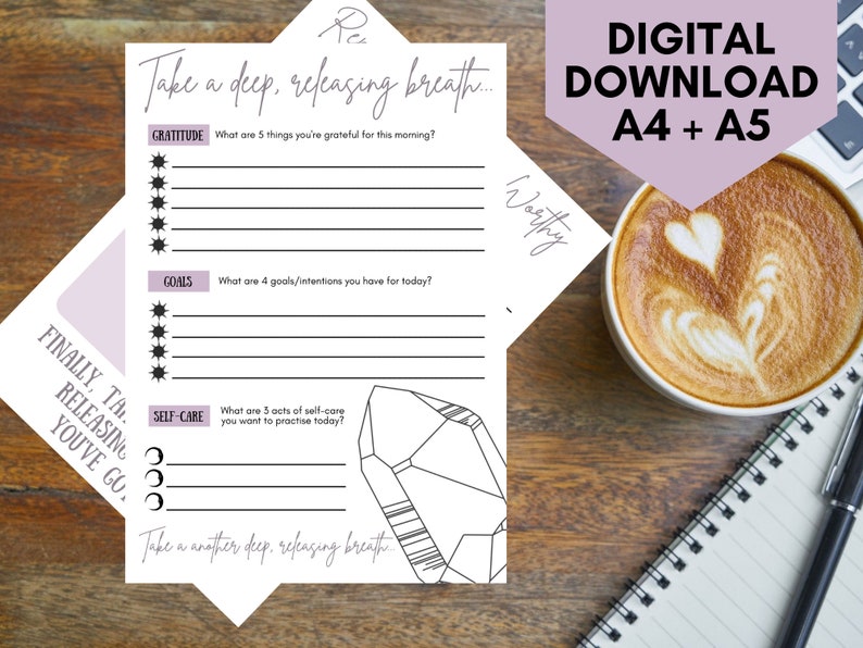 Positive Mindset Journal Printable Mindset Planner Self Improvement ...