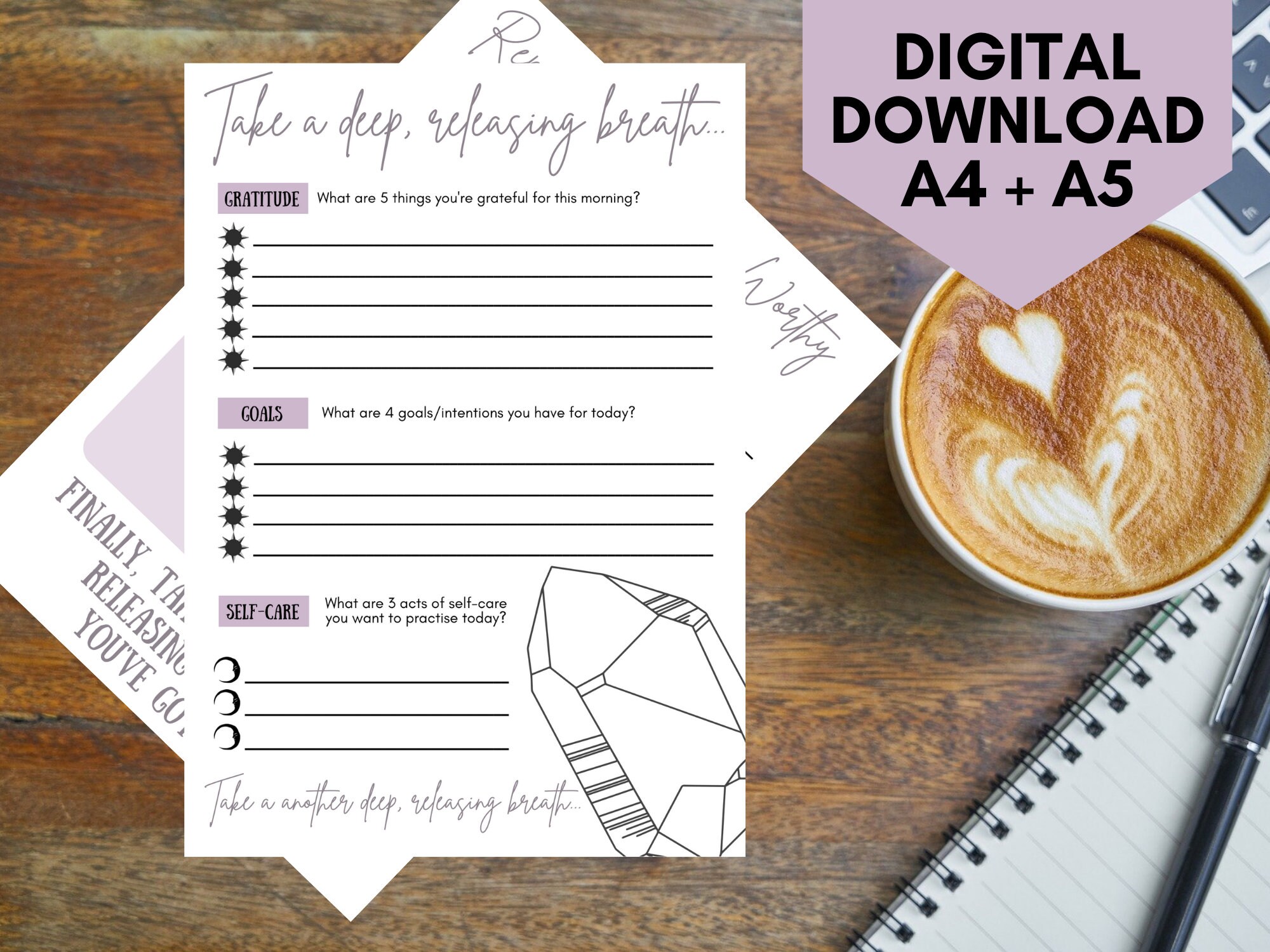 Positive Mindset Journal Printable Mindset Planner Self | Etsy UK