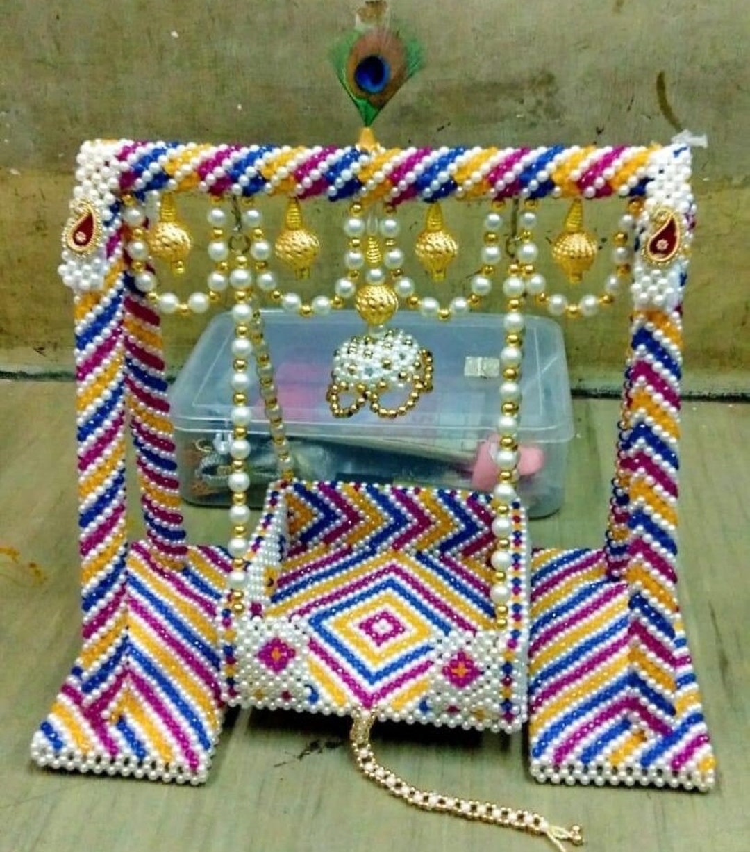 Swing/jhula for Krishna - Janmashtami - Pearl Studded - Etsy Canada