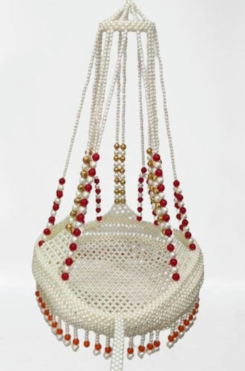 Hanging Swing/jhula for Laddu Gopal Ji - Janmashtami - Made From Pearl ...