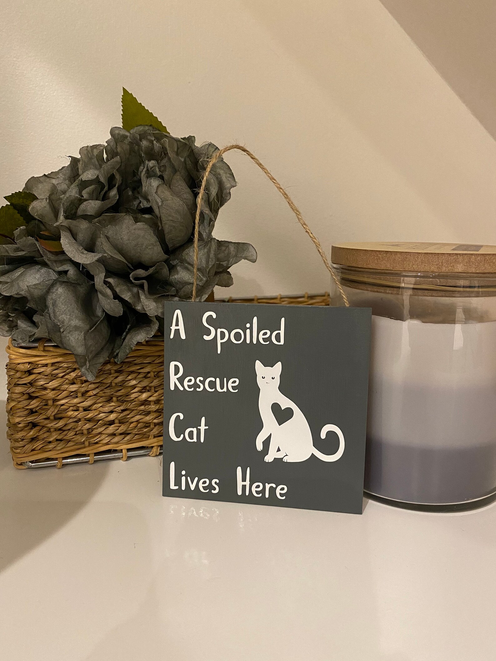 Rescue Cat Sign/rescue Cat Lives Here/signs/animals/rescue - Etsy