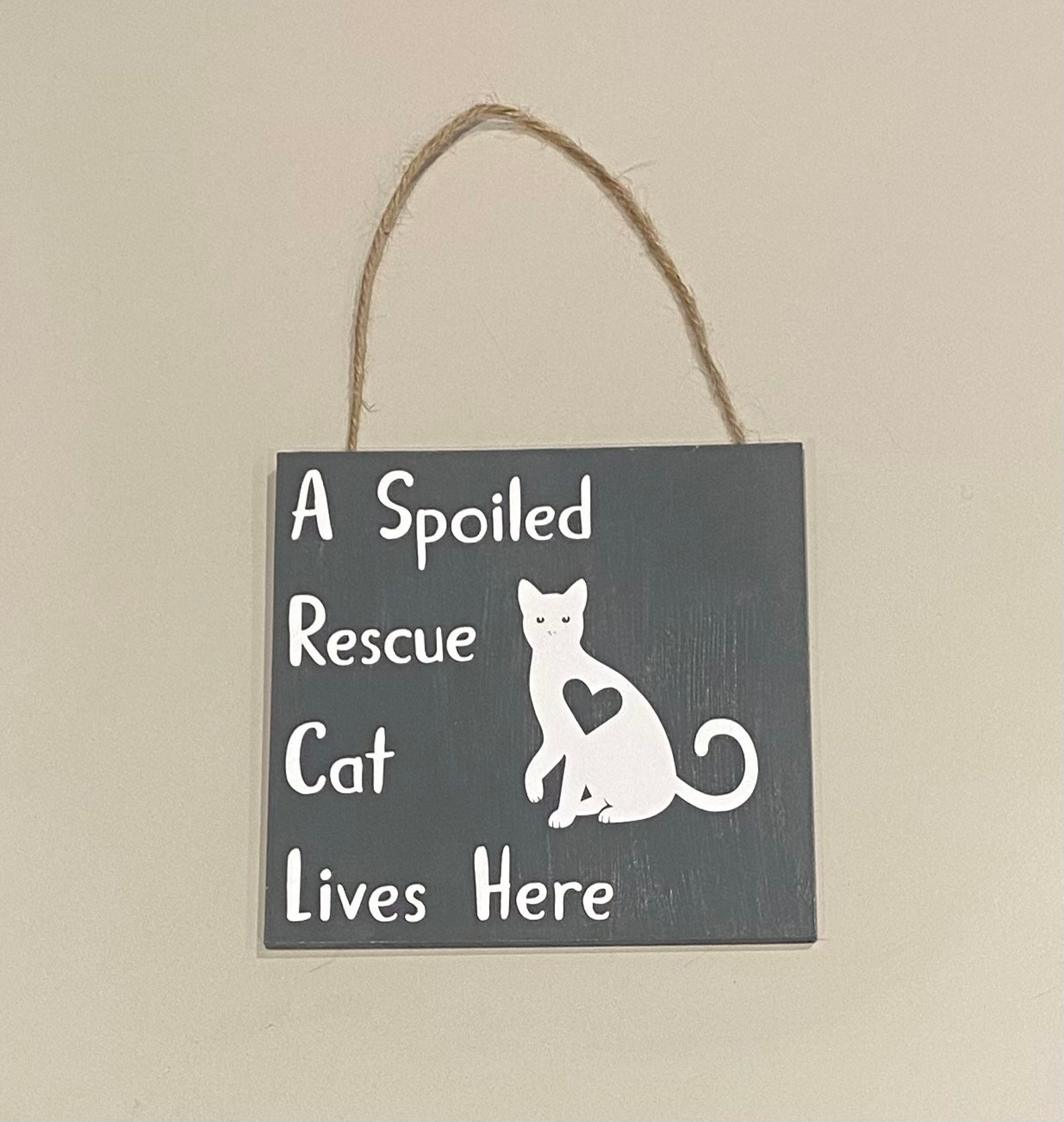 Rescue Cat Sign/rescue Cat Lives Here/signs/animals/rescue - Etsy
