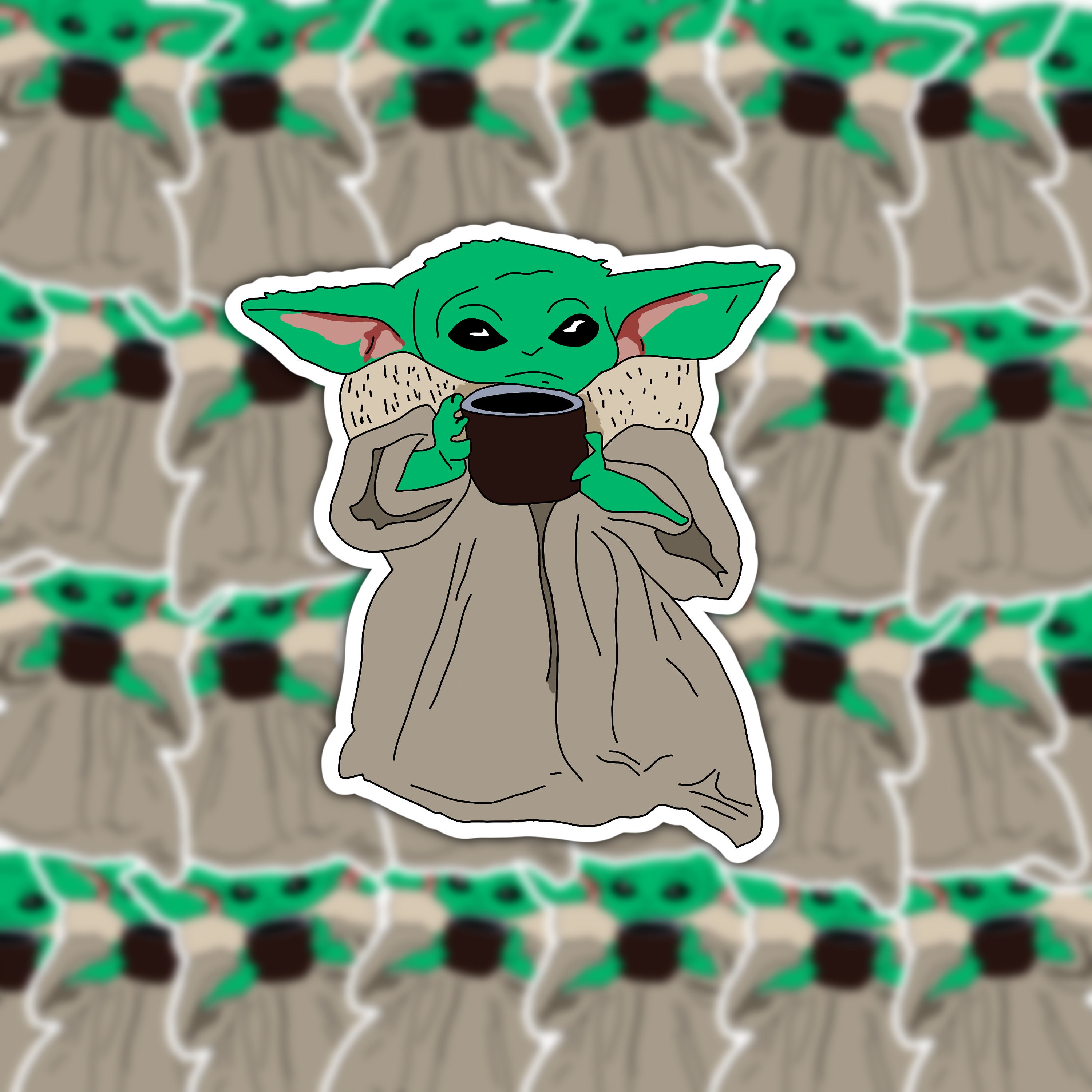Star Wars Sticker Sticker Baby Yoda Mandalorian Grogu Vinyl Vinyl Paper ...