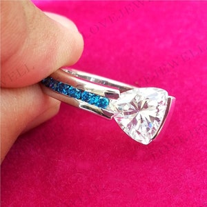 Trillion Diamond Ring 9MM White Trillion Lab Diamond Ring - Etsy