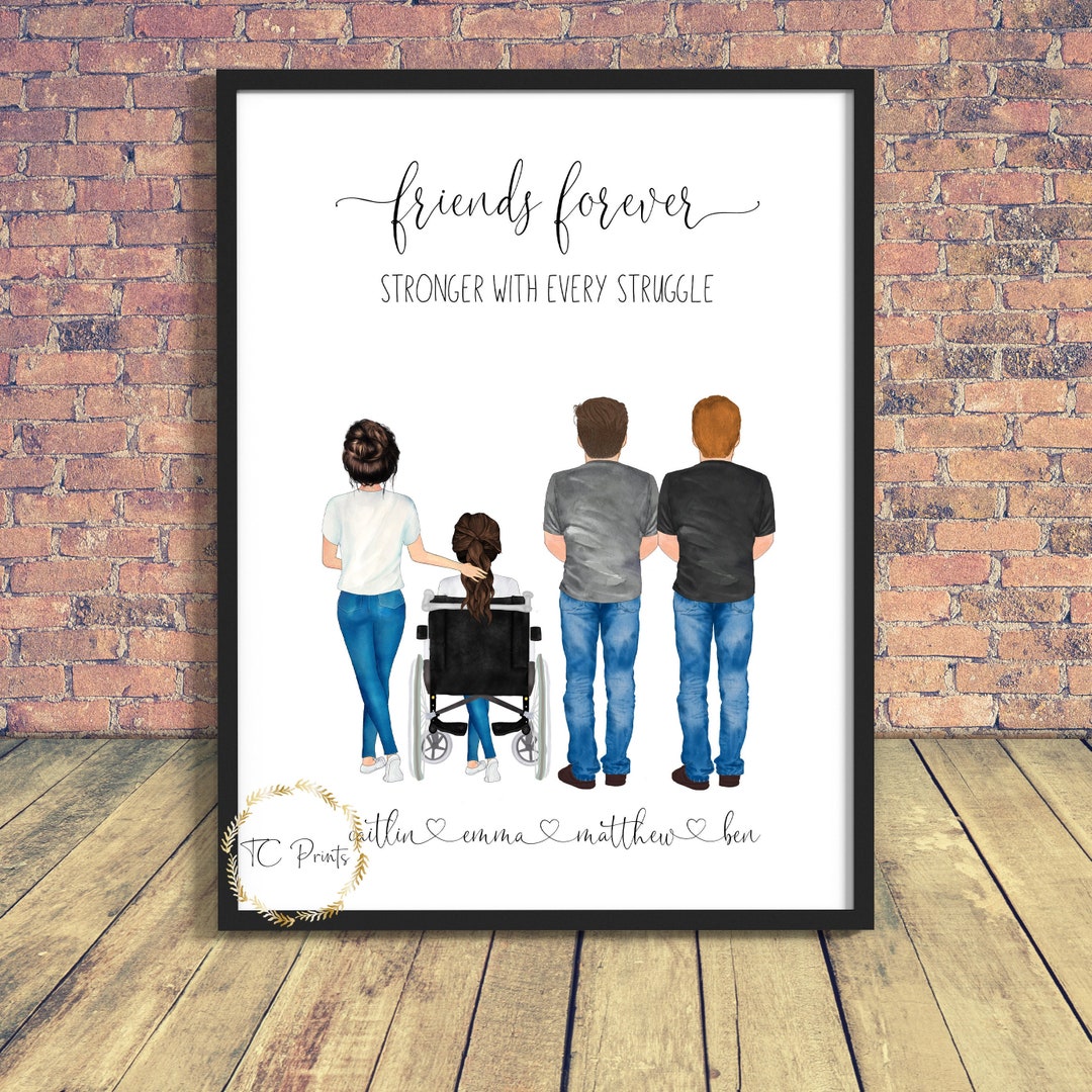 Friendship | Friend in Wheelchair | Staying Strong Together - Etsy