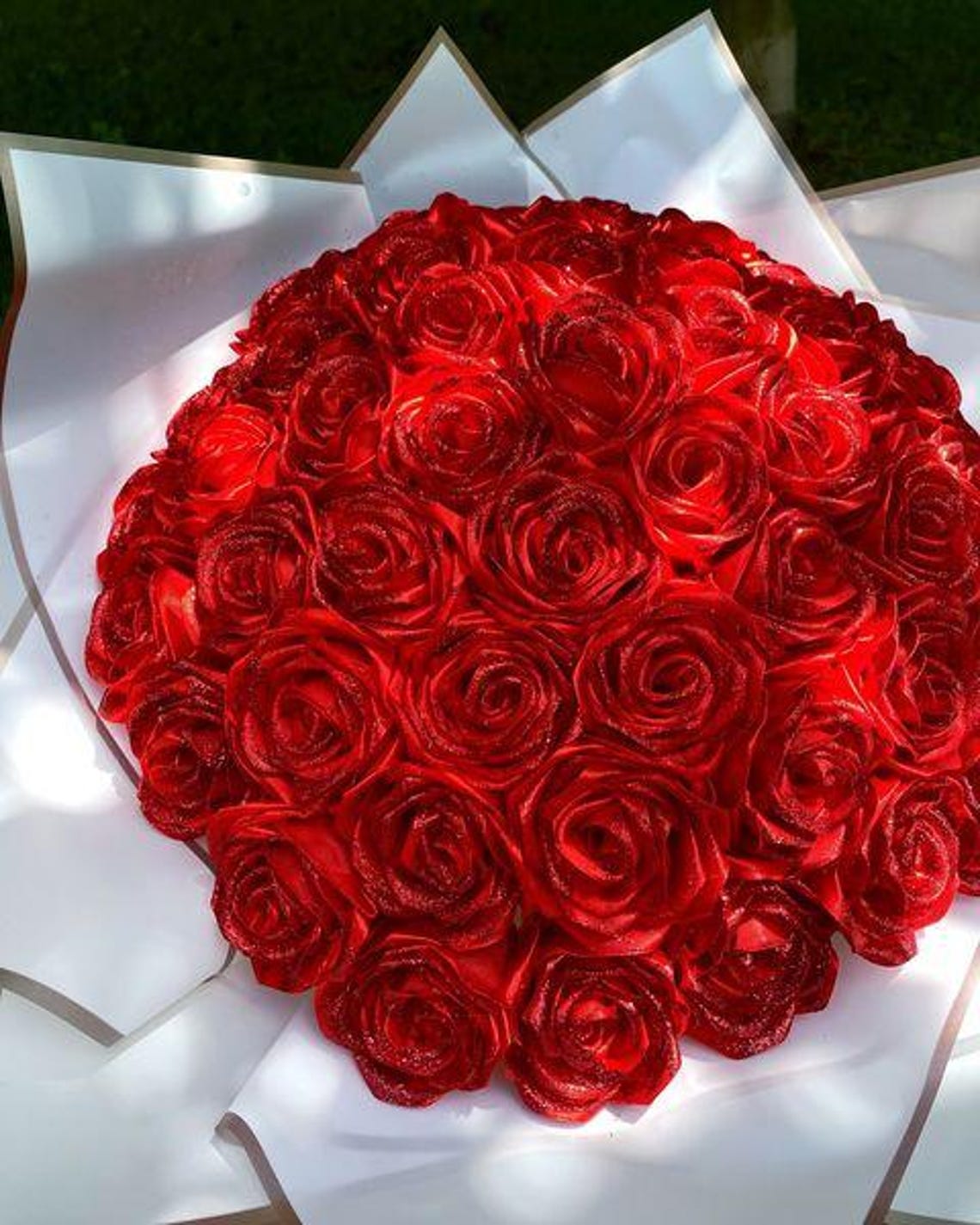 Elegant Red Graduation Bouquet Eternal Rose, Bouquet of Artificial ...