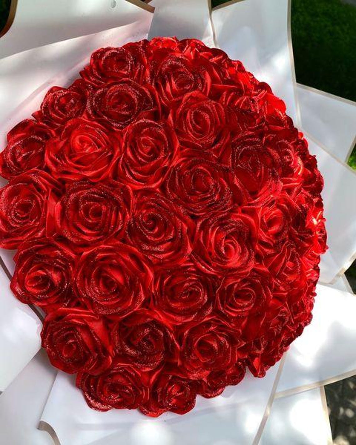 Elegant Red Graduation Bouquet Eternal Rose, Bouquet of Artificial ...