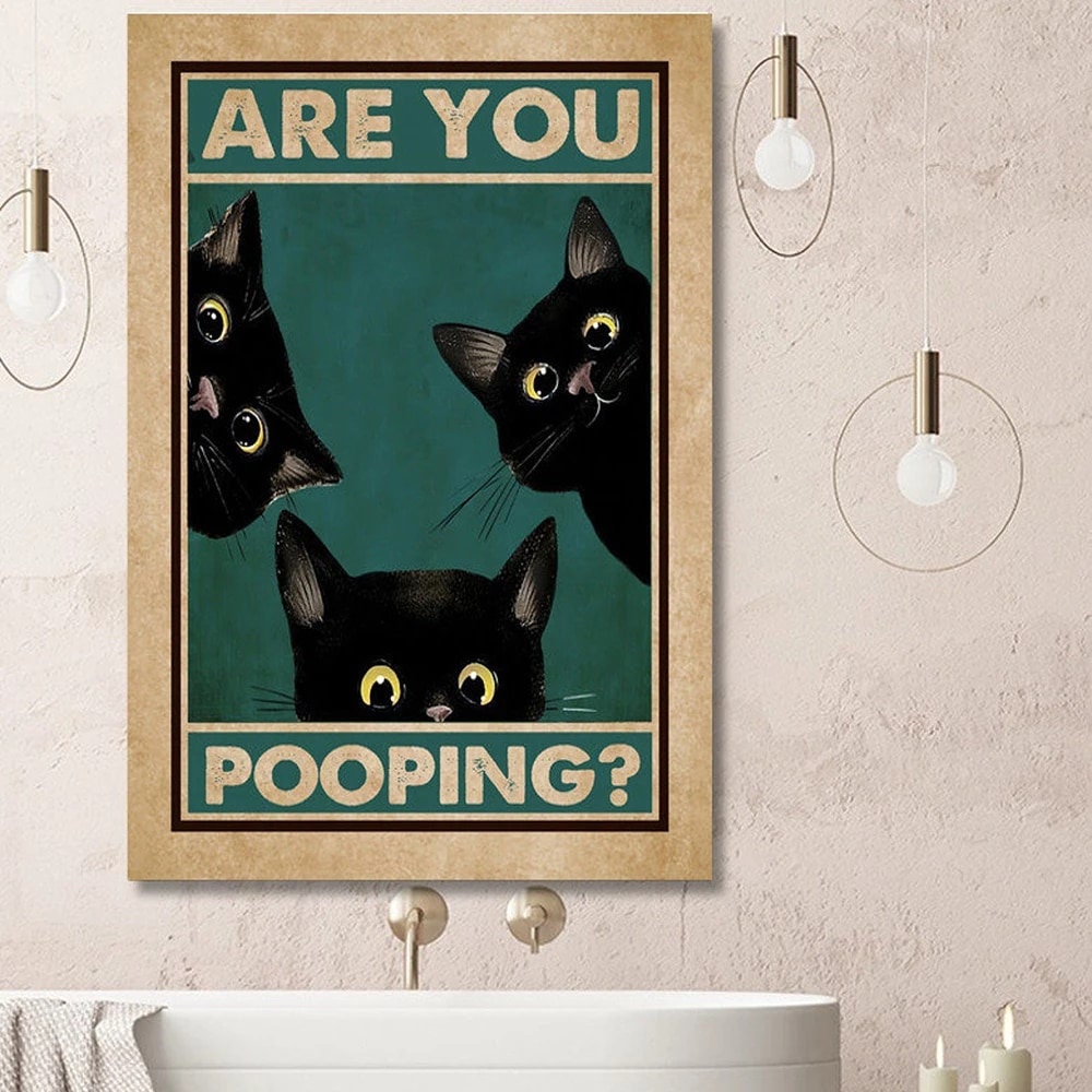 NO FRAME Are You Pooping Poster Bathroom Funny Bathroom Sign Canvas ...