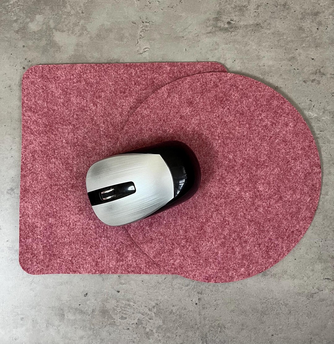 Set of 2 Mouse Pads, Minimalist Round and Square Felt Mouse Pad, Felt ...