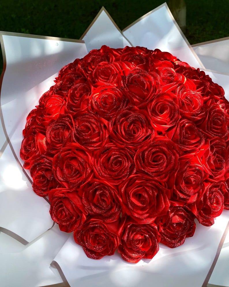 Elegant Red Graduation Bouquet Eternal Rose, Bouquet of Artificial ...