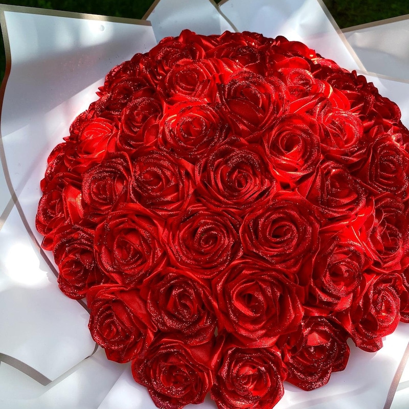 Ribbon Rose Bouquet - Etsy