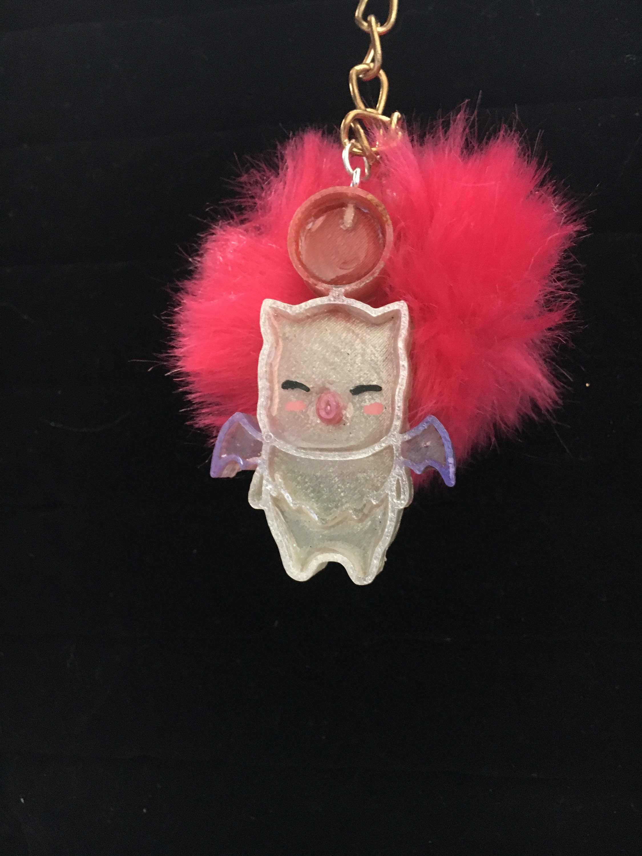 FF Kupo Moogle Cute Creature Character Keychain with Pom Pom | Etsy