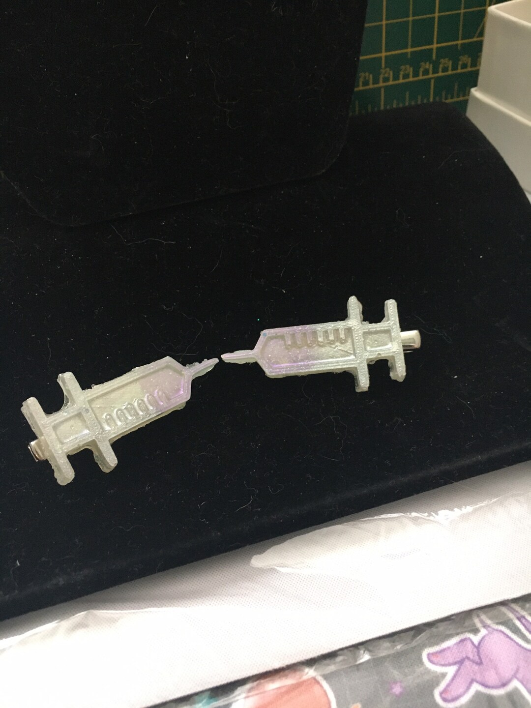 Purple and White Kawaii Creepy Cute Menhera Nurse Syringe Hair Clips - Etsy