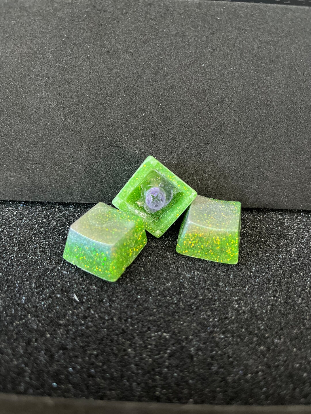Holographic and Neon Green Cyber Punk Cross Peg Keycap for Mechanical ...