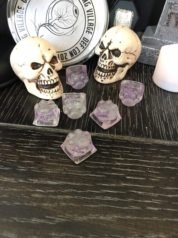 Cyber Goth Holographic Paw Print Clear Artisan Keycap With - Etsy