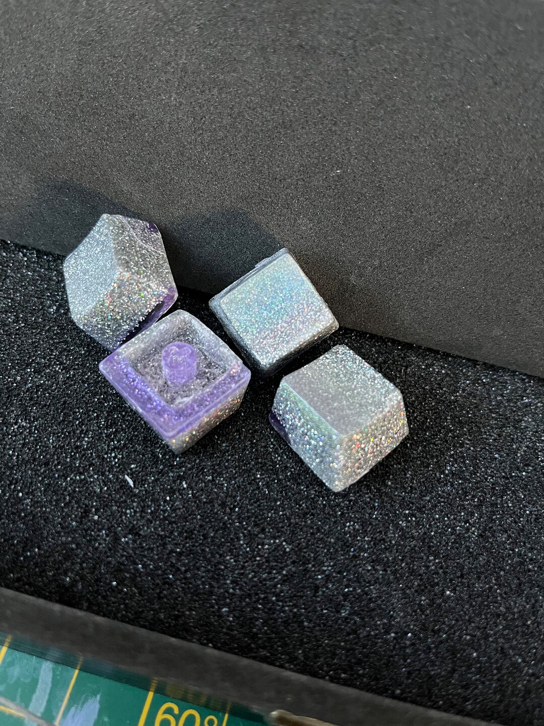 Holo on Holographic Glitter Cross Peg Keycap for Mechanical Keyboard (1 ...